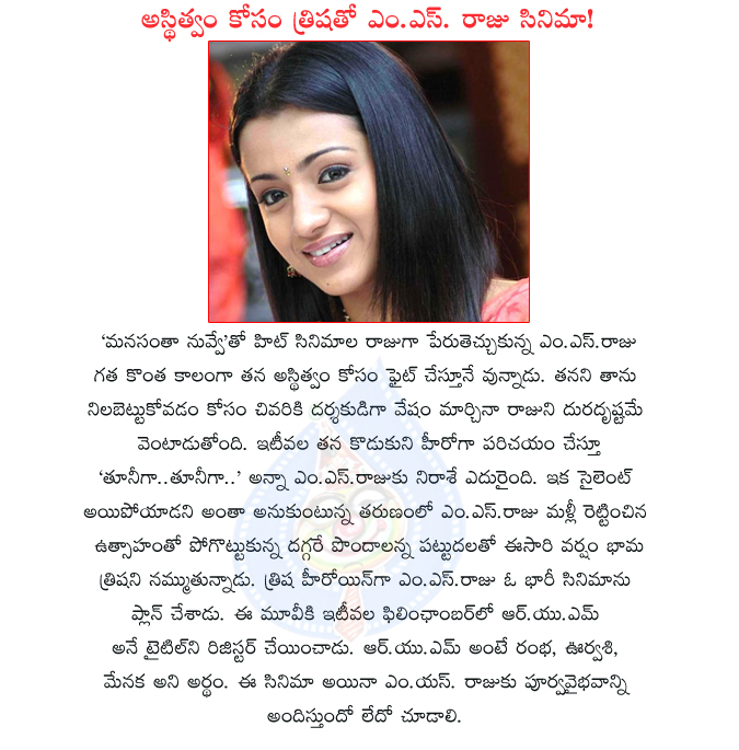 director ms raju,producer ms raju,actress trisha,mega producer,rambha ...