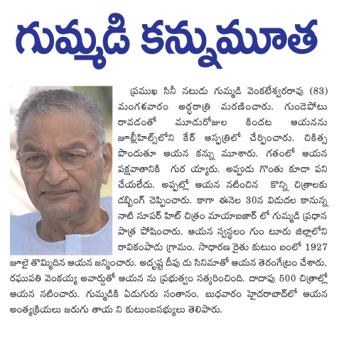 gummadi venkateswera rao,telugu cinema,old actor gummadi venkateswera ...