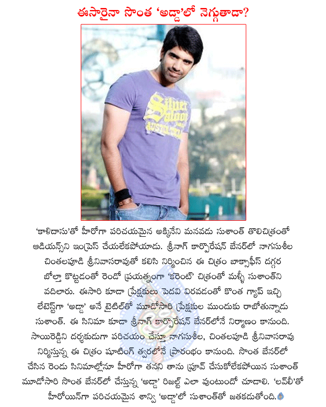 hero sushanth,telugu hero sushanth,akkineni nageswara rao grand son ...