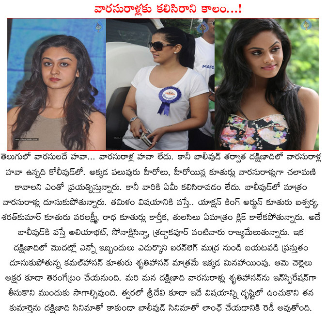 heroes daughters,old heroes and heroines inherits,sarath kumar daughter ...