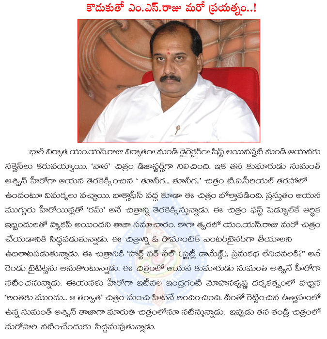 ms raju,heart for sale,prema katha lenidevariki movie,sumanth ashwin,ms ...