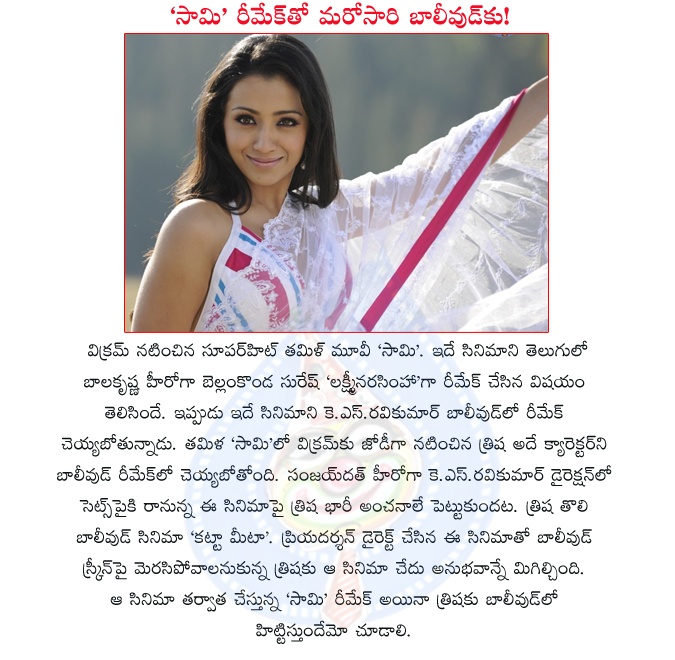 trisha,actress trisha,trisha bollywood new film,trisha bollywood first ...