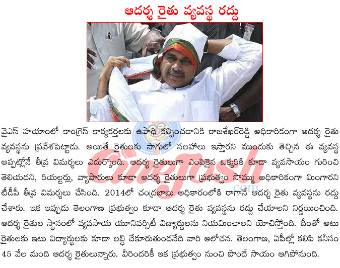 ys rajashekar reddy,ysr,ap cm ysr,ysr adarsha raithu vyvastha,ys ...